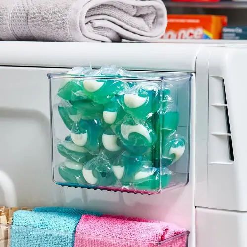 IDESIGN Magnetic Organizer Bins For Laundry Roomset Of 4