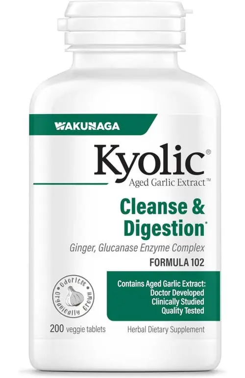 KYOLIC Aged Garlic Extract Formula 102, Cleanse & Digestion, Ginger And Enzyme Complex - None
