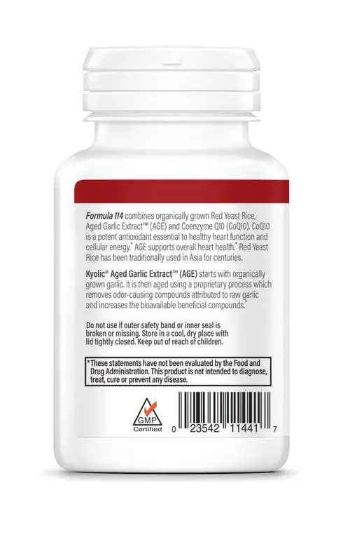 KYOLIC Aged Garlic Extract Formula 114, Red Yeast Rice Coq10