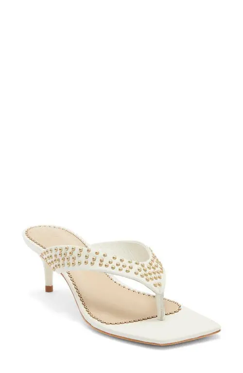 Cinq À Sept Frankie Studded Leather Thong Sandal - Ivory/gold