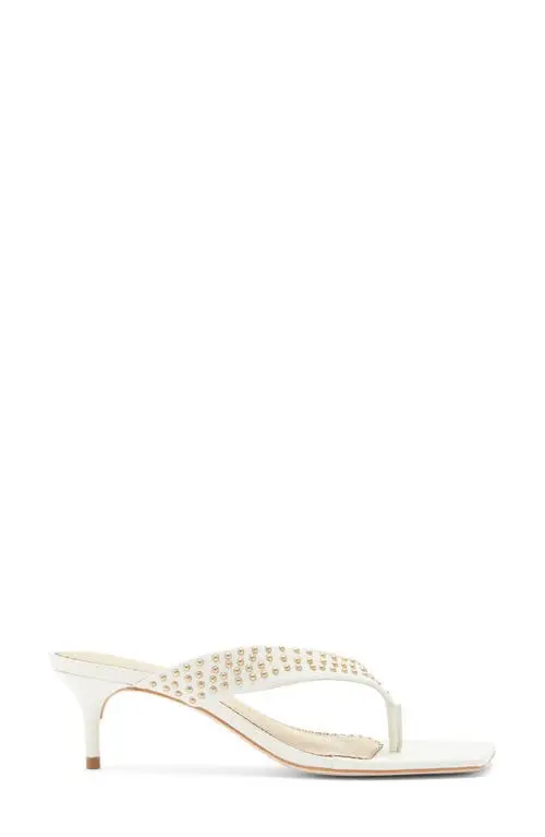 Cinq À Sept Frankie Studded Leather Thong Sandal - Ivory/gold