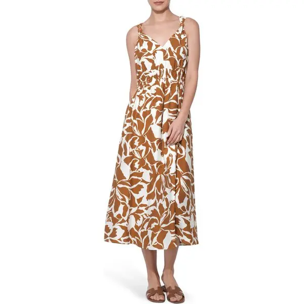 Adelyn Rae Sleeveless Maxi Dress With Wood Trim