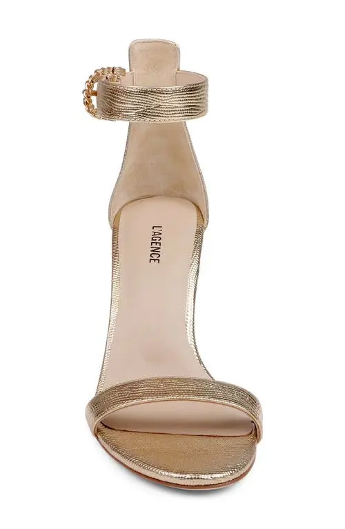 L'Agence Gisele Ankle Strap Sandal - Gold Lizard