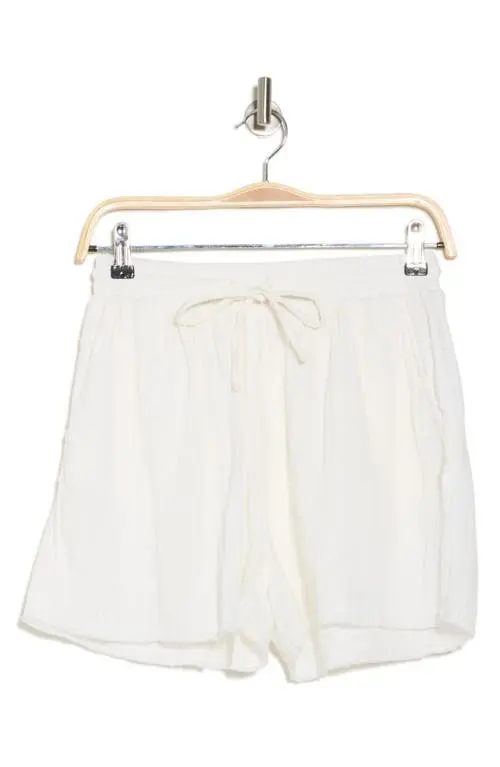 Elan Raw Edge Hem Cotton Cover-up Shorts
