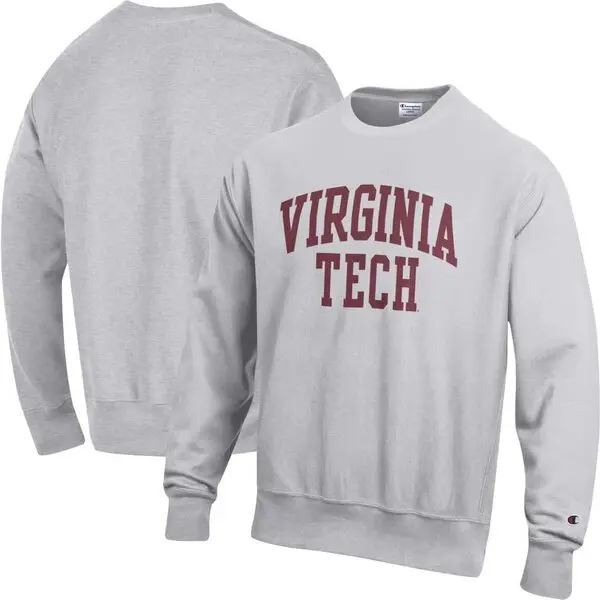 Champion Virginia Tech Hokies Reverse Weave Fleece Sweatshirt - Gray