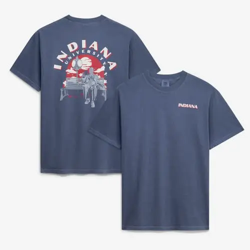 IMAGE ONE Indiana Hoosiers Comfort Colors Team Statue T-shirt - Navy