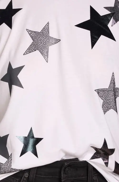 Lauren Moshi Wolf X Black Crystal Multi Stars Top