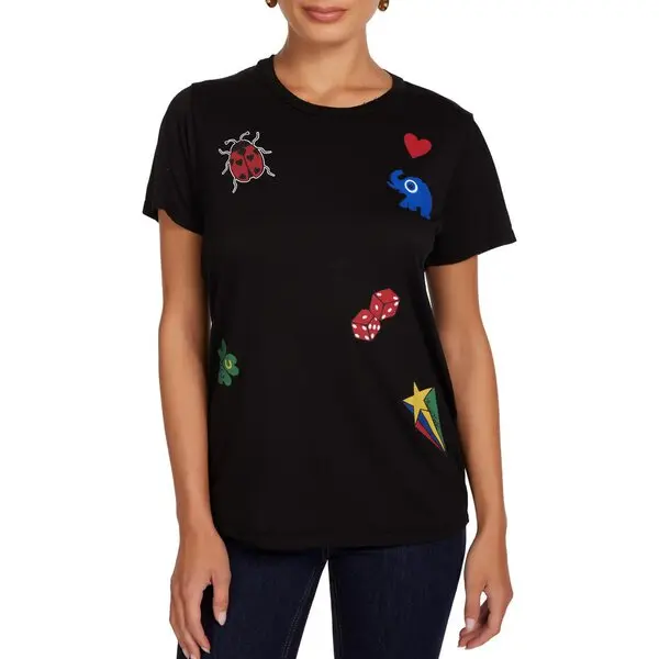 Lauren Moshi Graphic Print T-shirt - Black