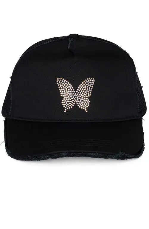 Lauren Moshi Jilly Crystal Mini Butterfly Trucker Hat