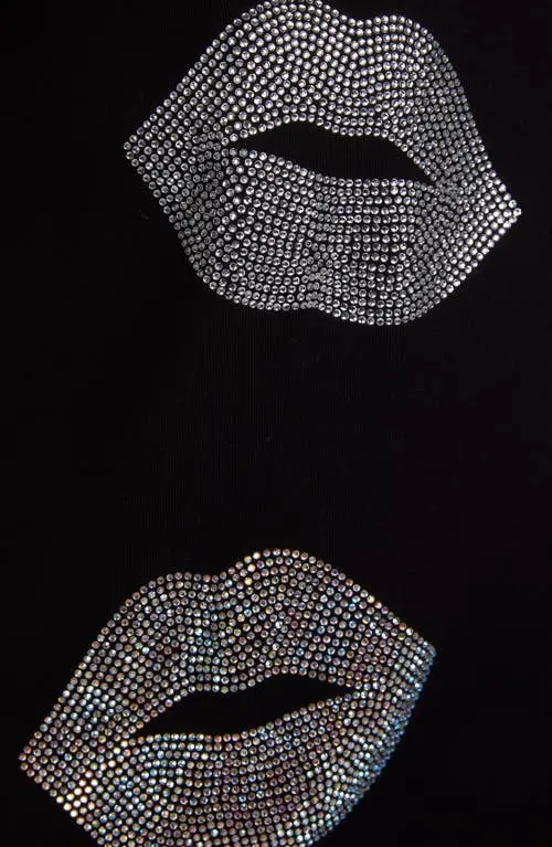 Lauren Moshi Croft Crystal Multi Lips Top