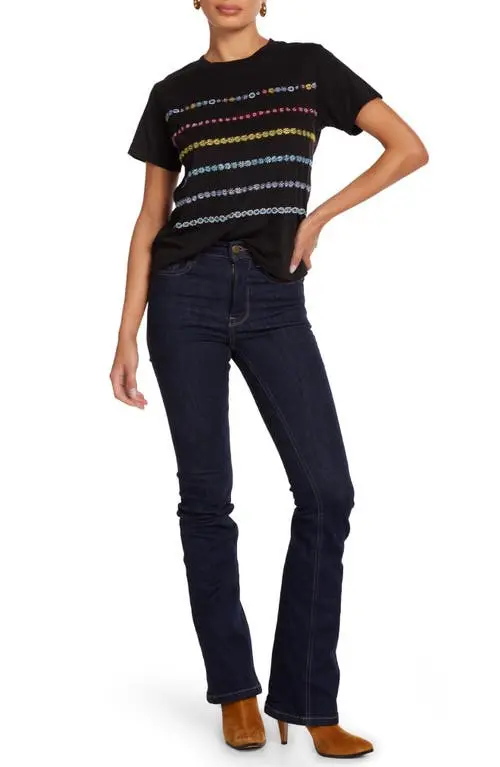 Lauren Moshi Ursula Crystal Evil Eye Stripe Top
