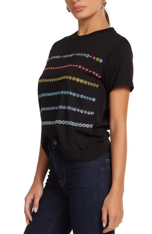 Lauren Moshi Ursula Crystal Evil Eye Stripe Top