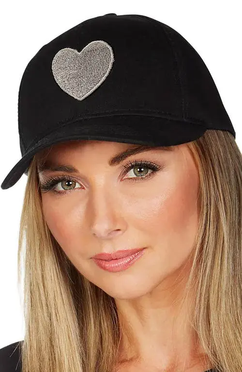 Lauren Moshi Bay Silver Heart" Baseball Cap - Black