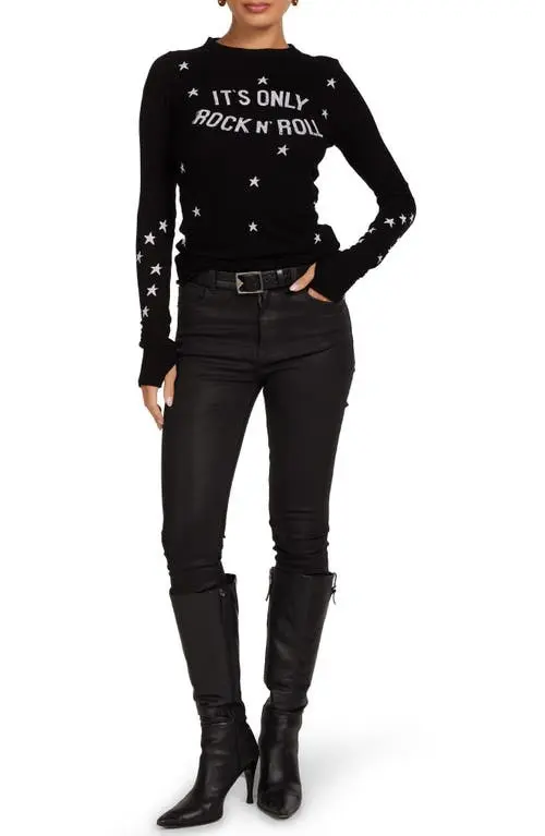 Lauren Moshi Mckinley "only Rock 'n Roll" Graphic Top
