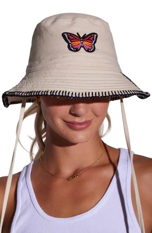 Lauren Moshi Aria Color Butterfly Bucket Hat - Natural