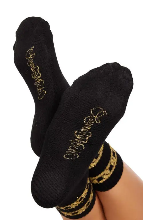 Lauren Moshi Sariah Gold Metallic Chain Midi Socks