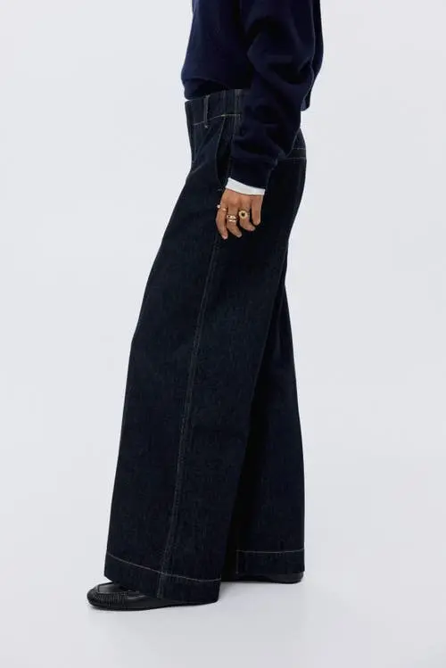 H&m High-waisted Wide-leg Jeans
