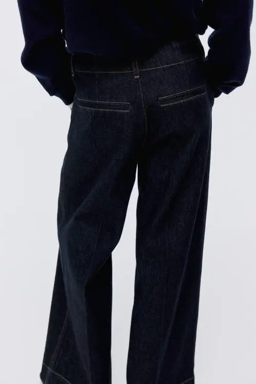H&m High-waisted Wide-leg Jeans