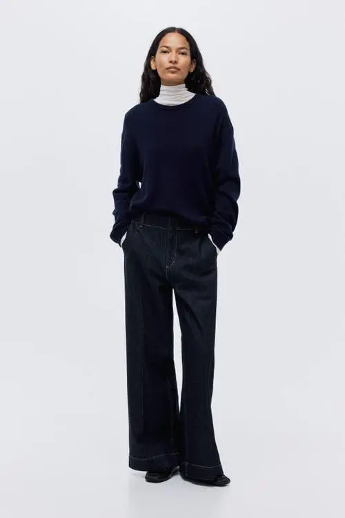 H&m High-waisted Wide-leg Jeans