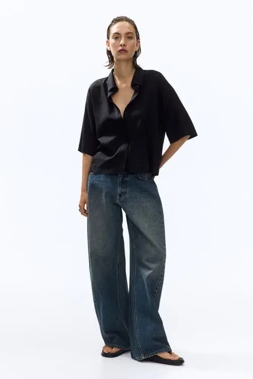 H&m Oversized Linen-blend Shirt