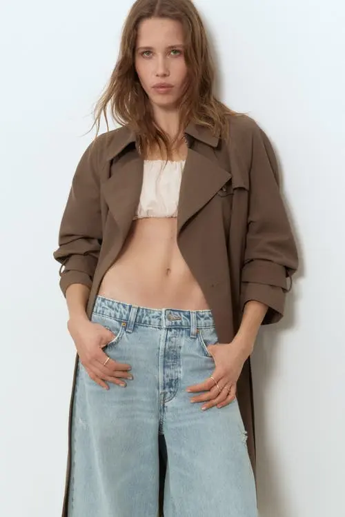H&m Barrel Regular Waist Ankle Jeans