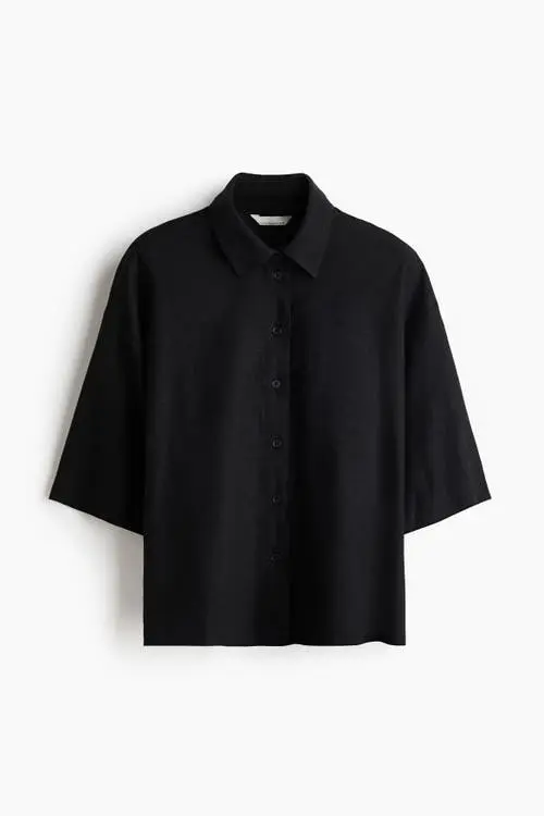 H&m Oversized Linen-blend Shirt