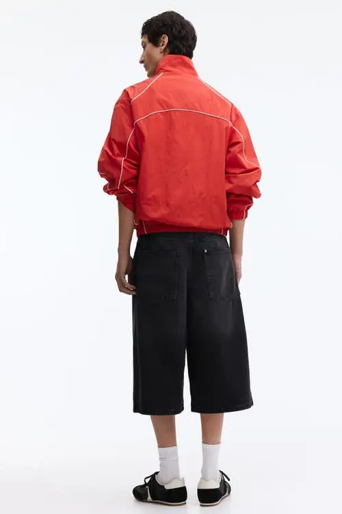 H&M Baggy Denim Shorts - Denim Black