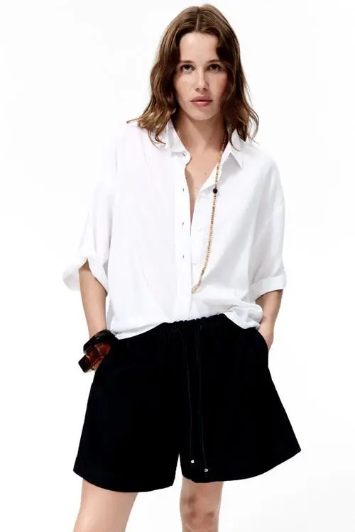 H&m Oversized Linen-blend Shirt