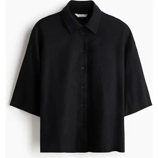 H&m Oversized Linen-blend Shirt