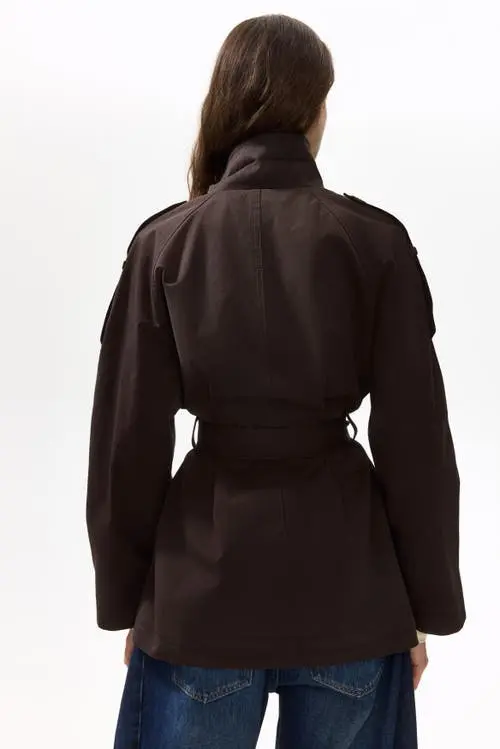 H&m Belted Twill Coat