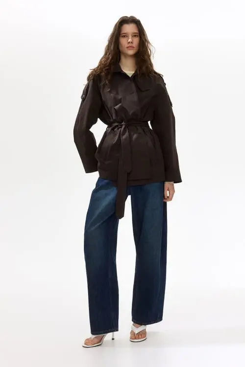 H&m Belted Twill Coat