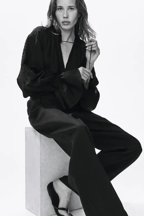 H&m Tailored Linen Trousers