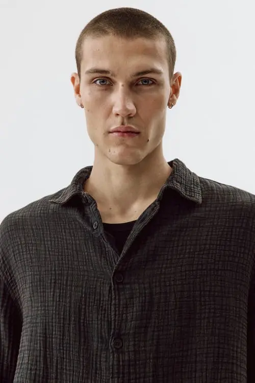 H&m Regular Fit Cotton Muslin Shirt