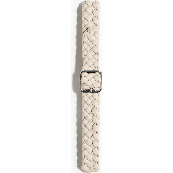 H&m Braided Belt With Square Buckle - Light Beige
