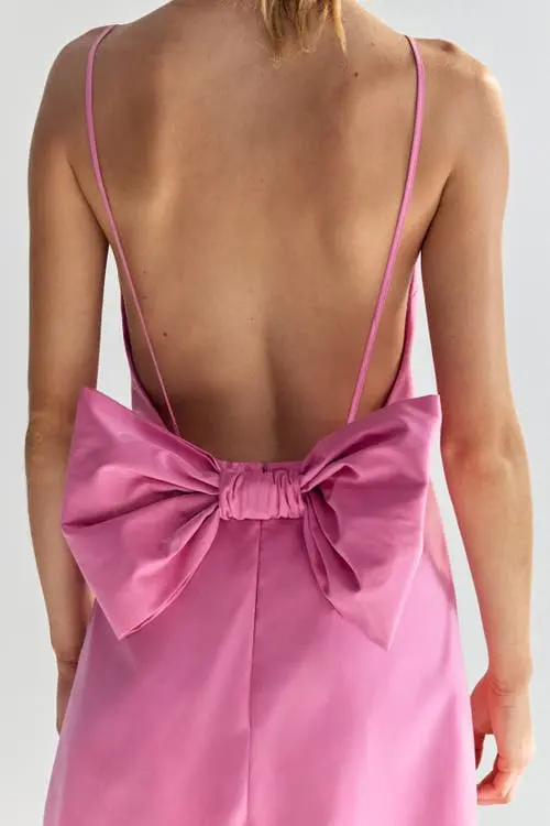H&m Bow-detail Low-back Mini Dress