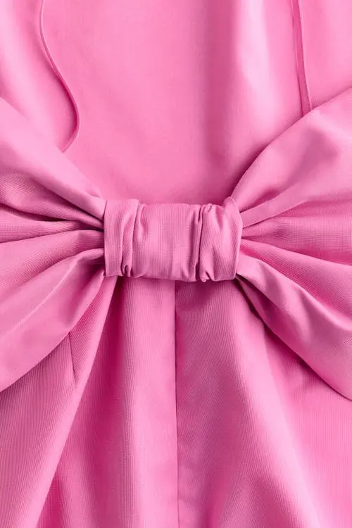 H&m Bow-detail Low-back Mini Dress
