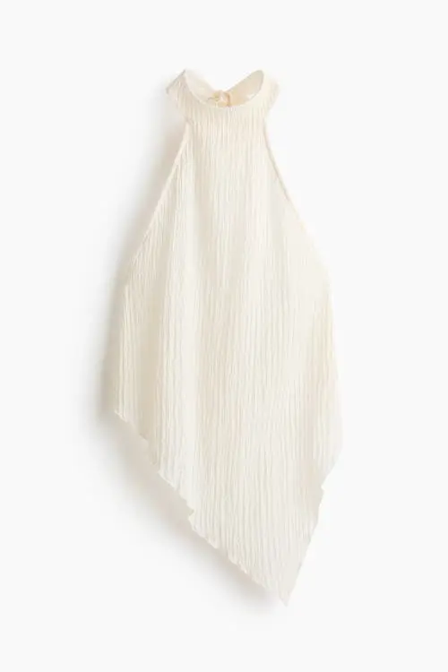 H&m Crinkled Halterneck Top With Tie Detail