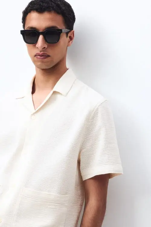 H&M Regular-fit Resort Shirt - Cream