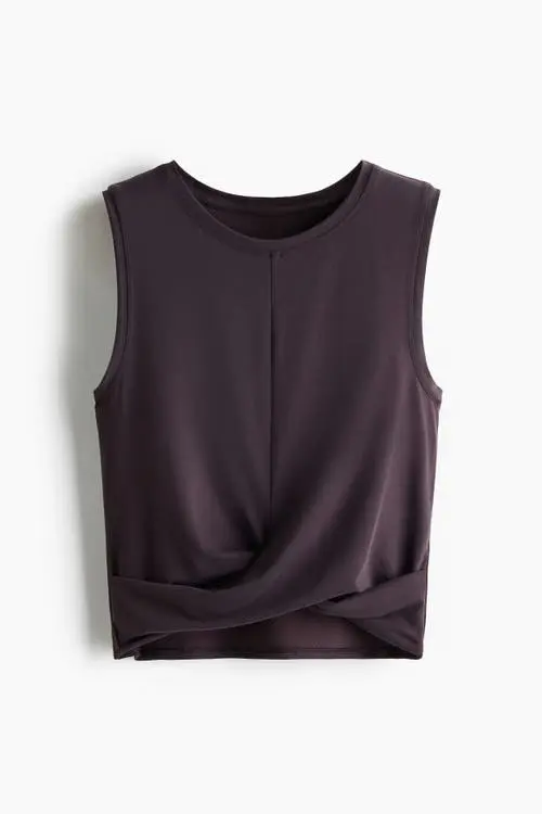 H&M Slim Fit Twist-detail Sports Vest Top
