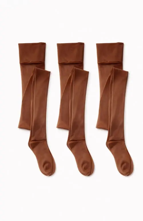 LECHERY® 7-pack Glossy Semi-opaque Statement Fashion Tights - Cocoa