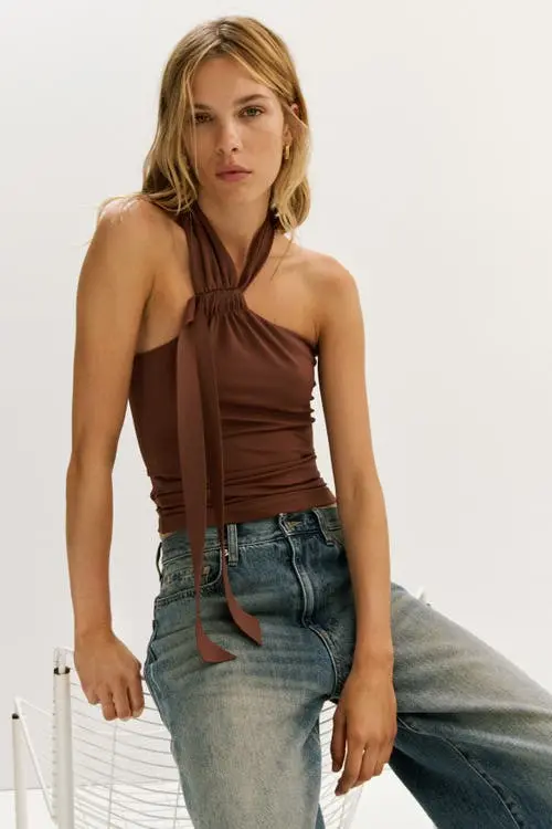 H&m Strap-detail Halterneck Top