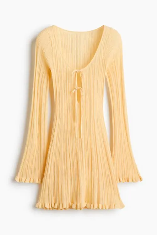 H&m Rib-knit Beach Dress - Yellow