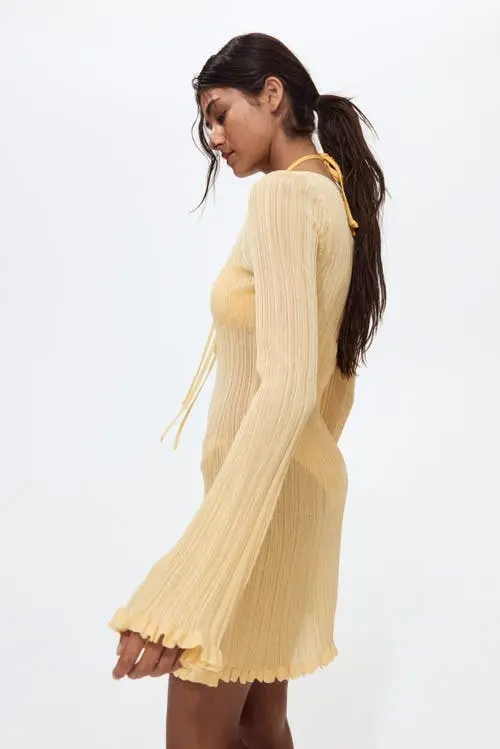 H&m Rib-knit Beach Dress - Yellow