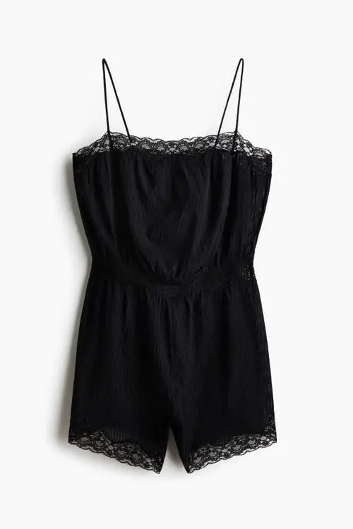 H&m Lace-trimmed Pyjama Playsuit