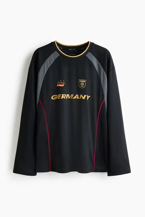 H&m Printed Football Shirt - Black/germany