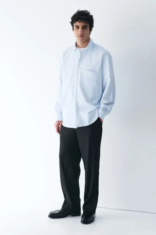 H&m Cooling Loose-fit Shirt - Light Blue