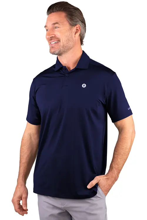 Coolibar Short Sleeve Polo, Upf 50+ Sun Protection - Navy