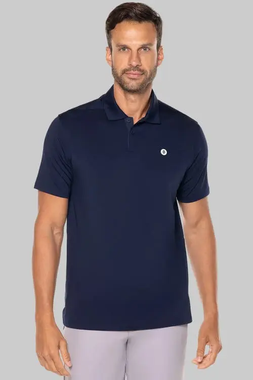 Coolibar Victory Lap Short Sleeve Polo - Navy