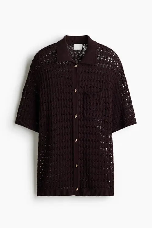 H&m Crochet-look Cotton Cardigan