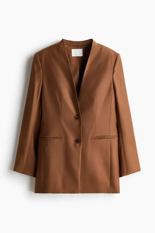 H&m Single-breasted Lapelless Blazer